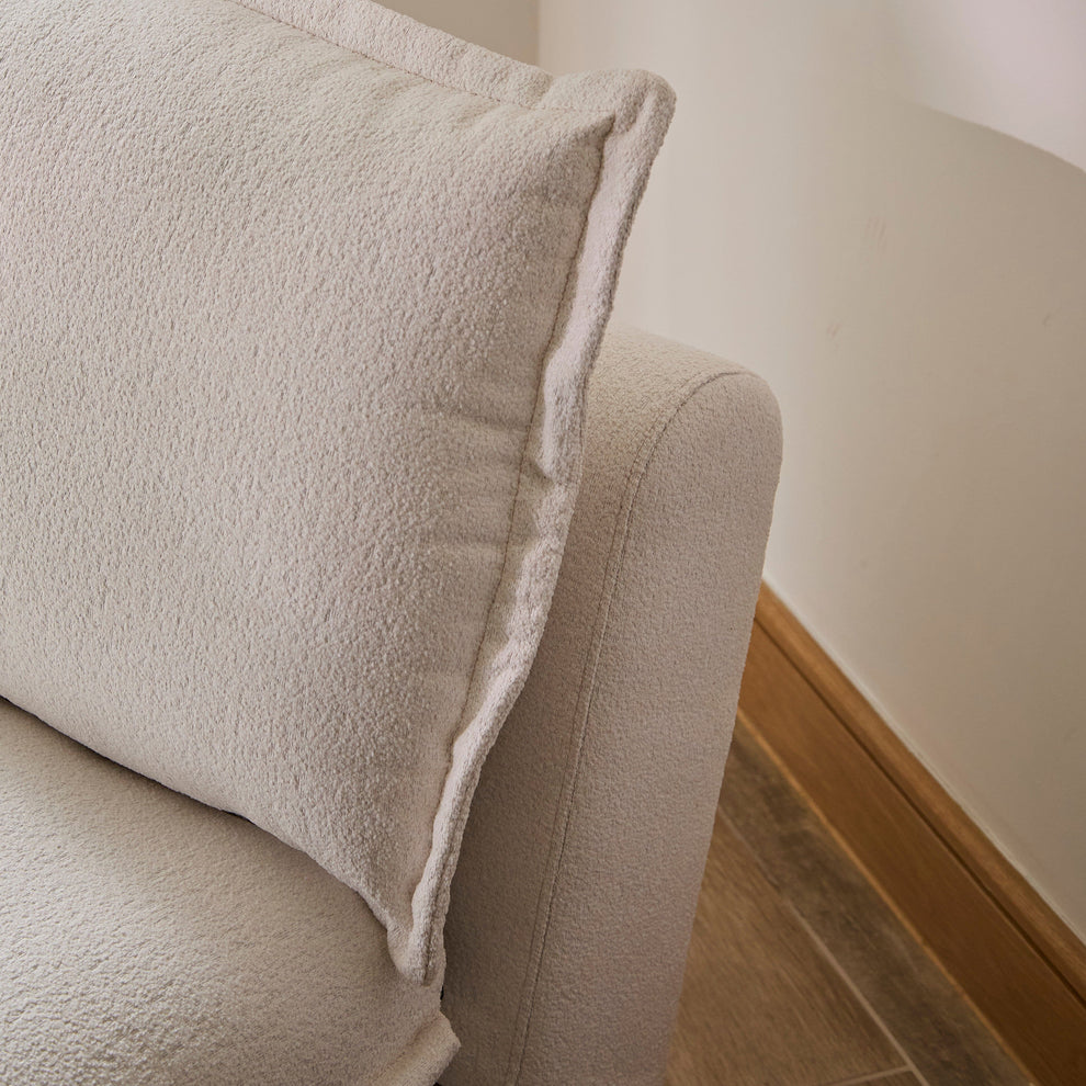 Harlow Single Sofa Bed - Chalk White Boucle – Laura James