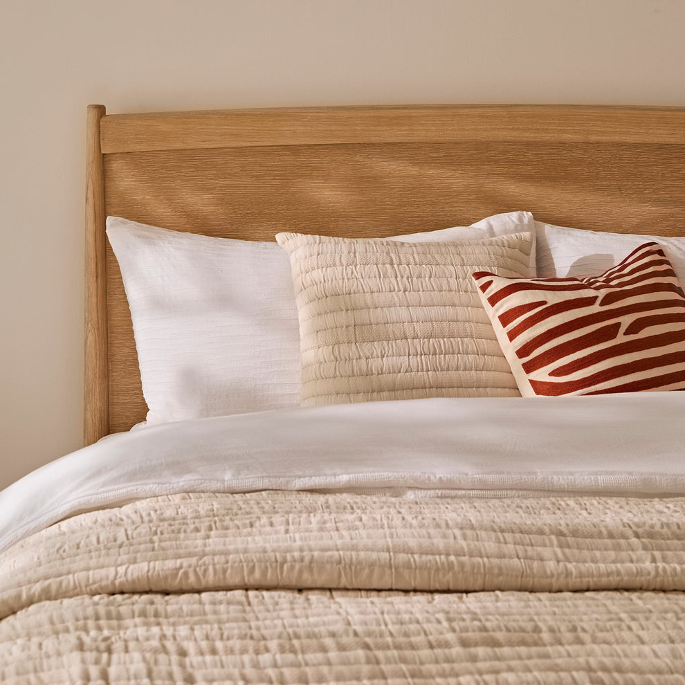 Ida Double Wooden Bed - Whitewash Oak – Laura James