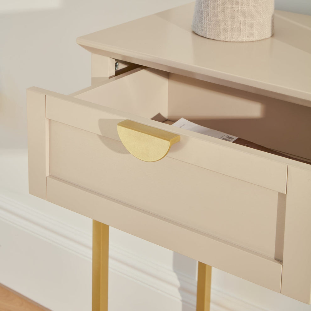 Ines Taupe Dressing Table with Drawers – Laura James