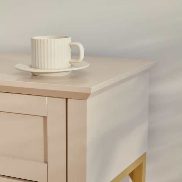 Ines Taupe Dressing Table with Drawers – Laura James