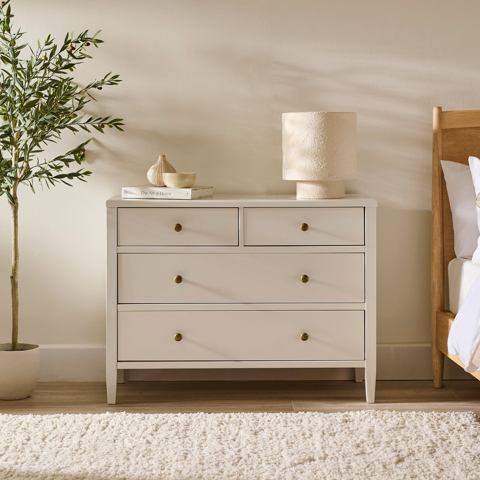 Ivy 4 Drawer Chest of Drawers - Ivory White – Laura James