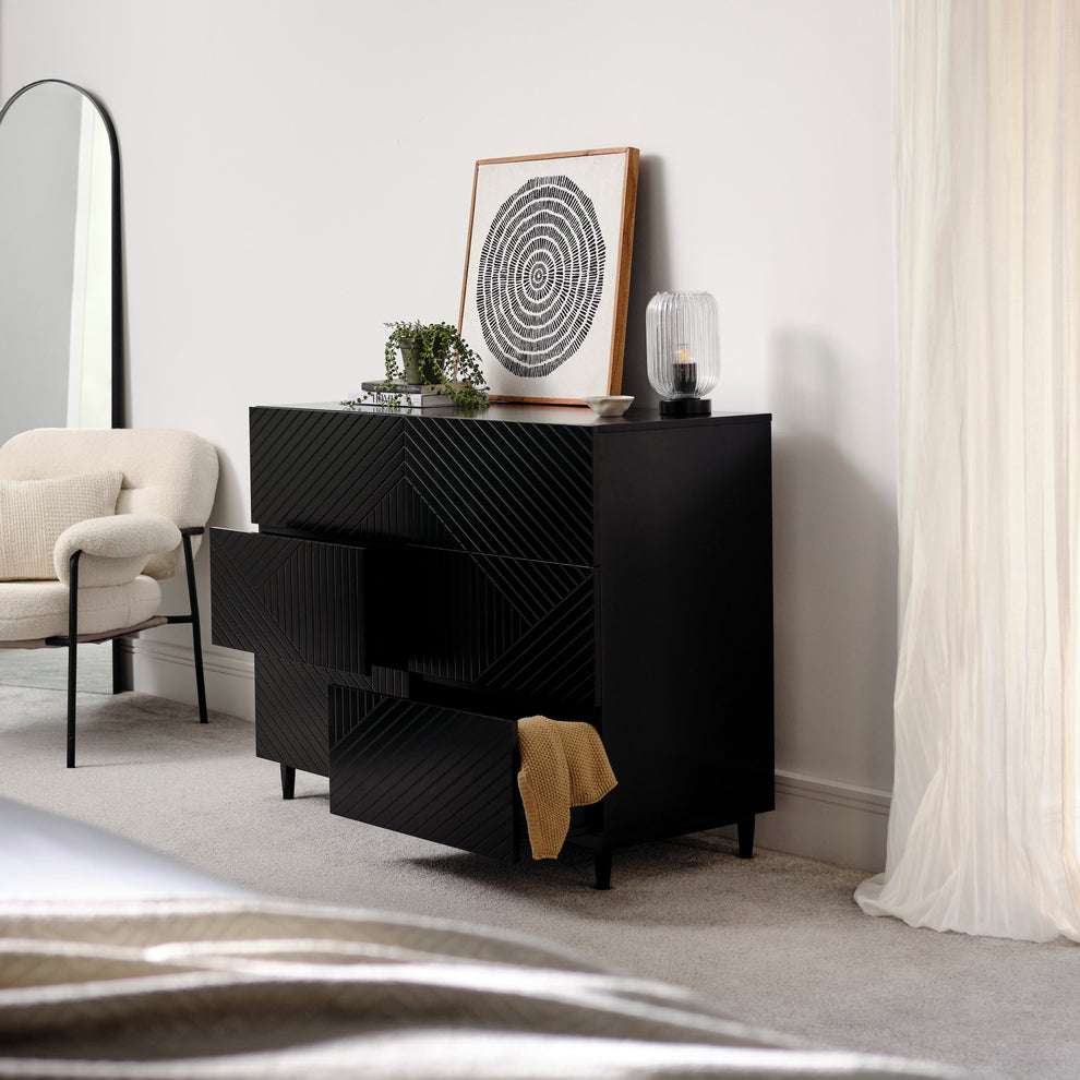 Jack 6 Drawers Chest of Drawers - Black – Laura James