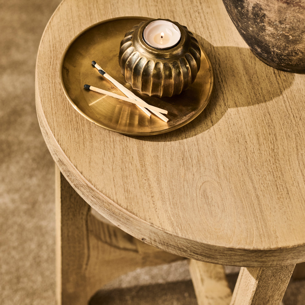 Jade Round Side Table Chalked Mango Wood | Laura James