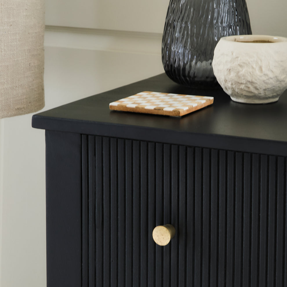 Jade 3 Drawer Chest of Drawers Jet Black Mango Wood | Laura James