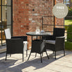 Kemble 2 Seater Rattan Garden Bistro Dining Set - Black – Laura James