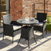 Kemble 2 Seater Rattan Garden Bistro Dining Set - Black – Laura James