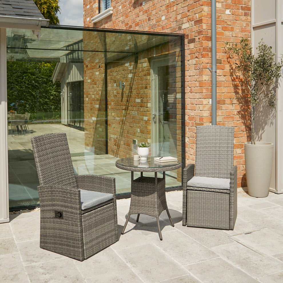 Kemble/Marston Outdoor Reclining Garden Chair with Cushion - Grey ...