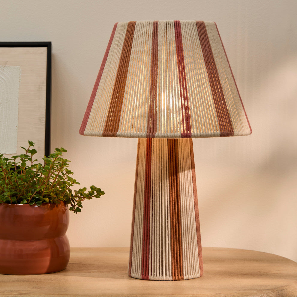 Kateli Paprika Stripe Large Table Lamp - 45cm – Laura James