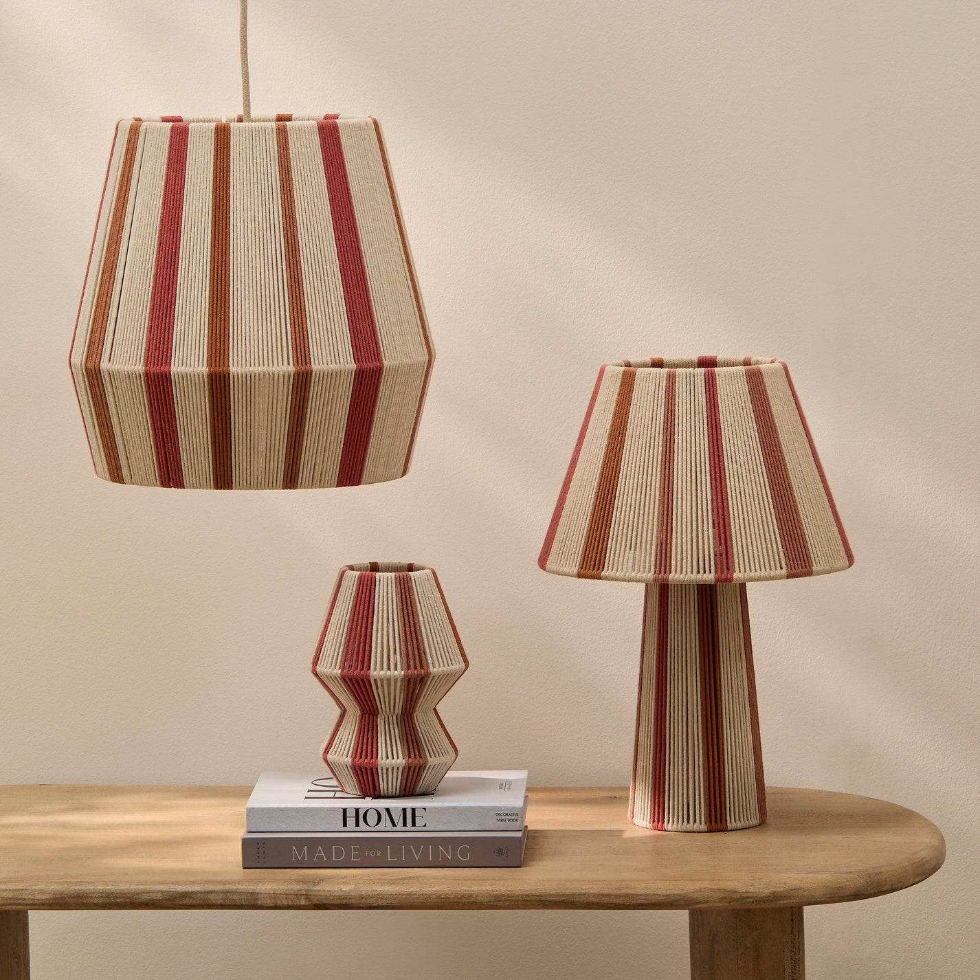 Kateli Paprika Stripe Large Table Lamp - 45cm – Laura James