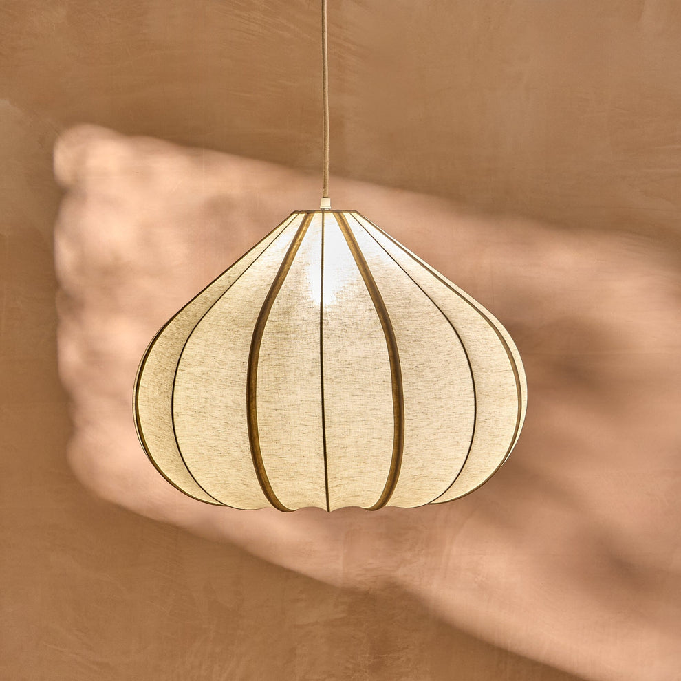 Lahsun 56cm Fabric Pendant Light - Natural – Laura James