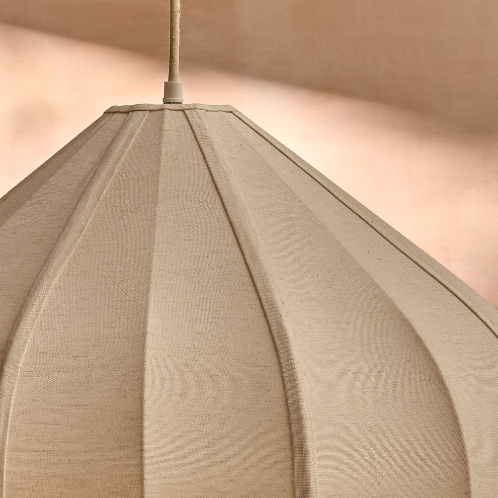 Lahsun 56cm Fabric Pendant Light - Natural – Laura James