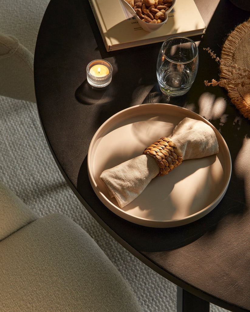 Levi Black Round Dining Table Set - 4 Seater - Freya Fern Green ...