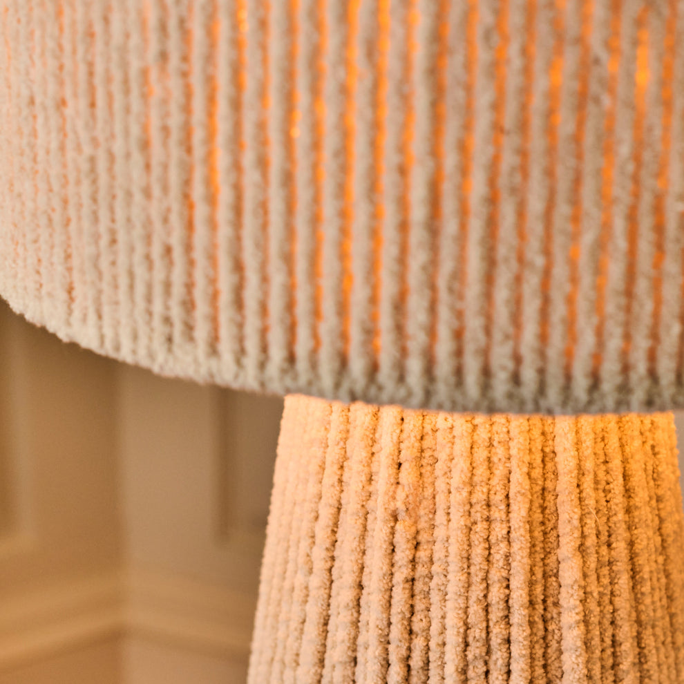 Lohi 52cm Natural Chenille Table Lamp | Laura James