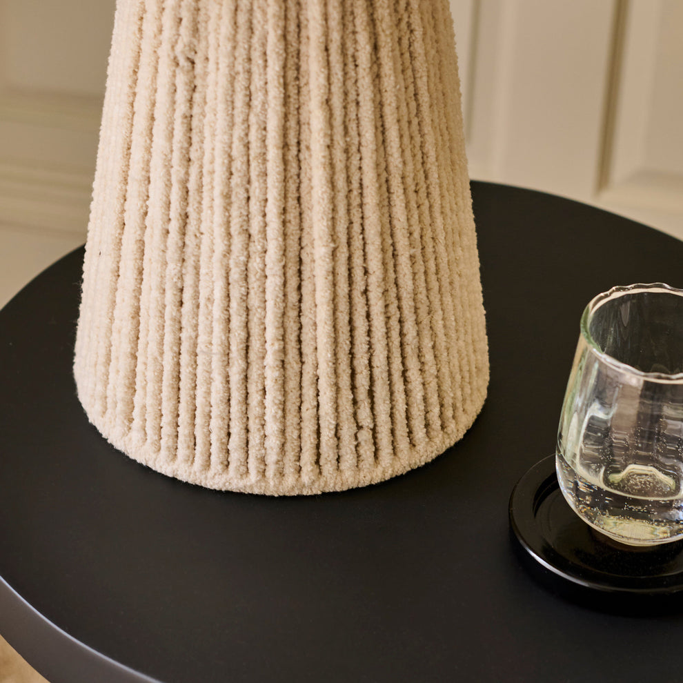 Lohi 52cm Natural Chenille Table Lamp | Laura James