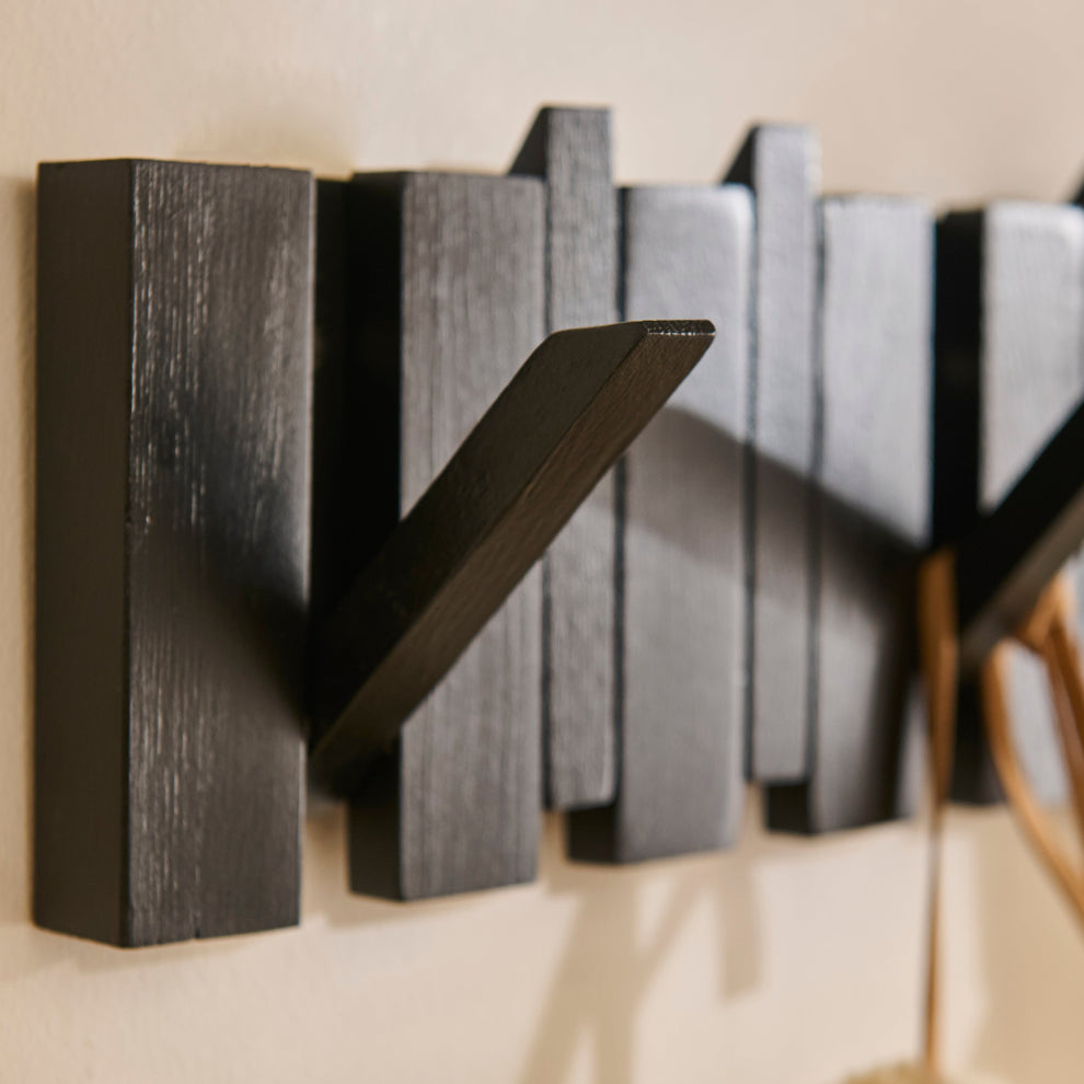 Lowell Wooden Folding Coat Rack - Black Oak – Laura James