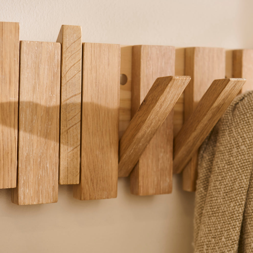 Outlet - Lowell Whitewash Oak Folding Coat Rack – Laura James