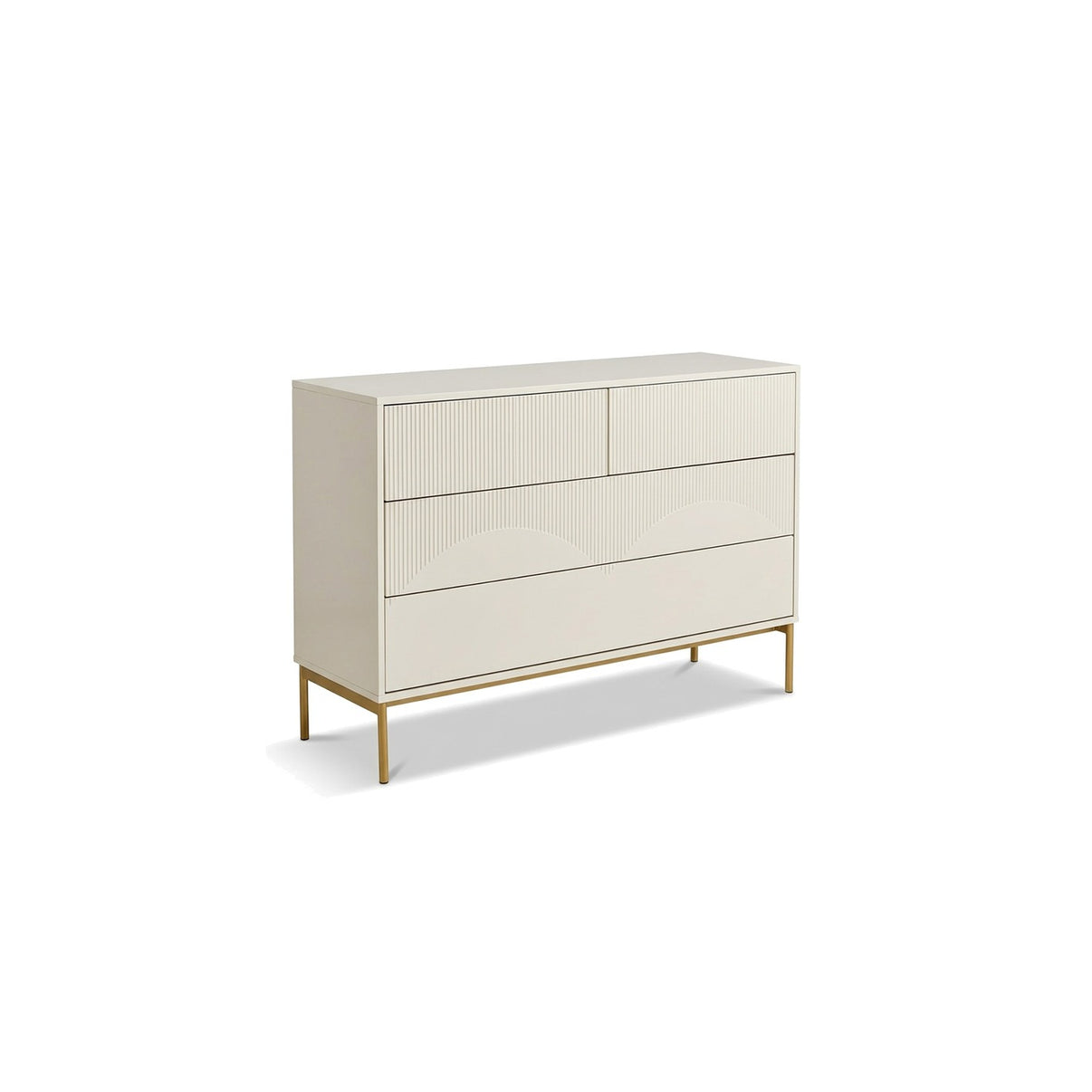 Luella 120cm 4 Drawer Fluted Chest of Drawers Driftwood | Laura James