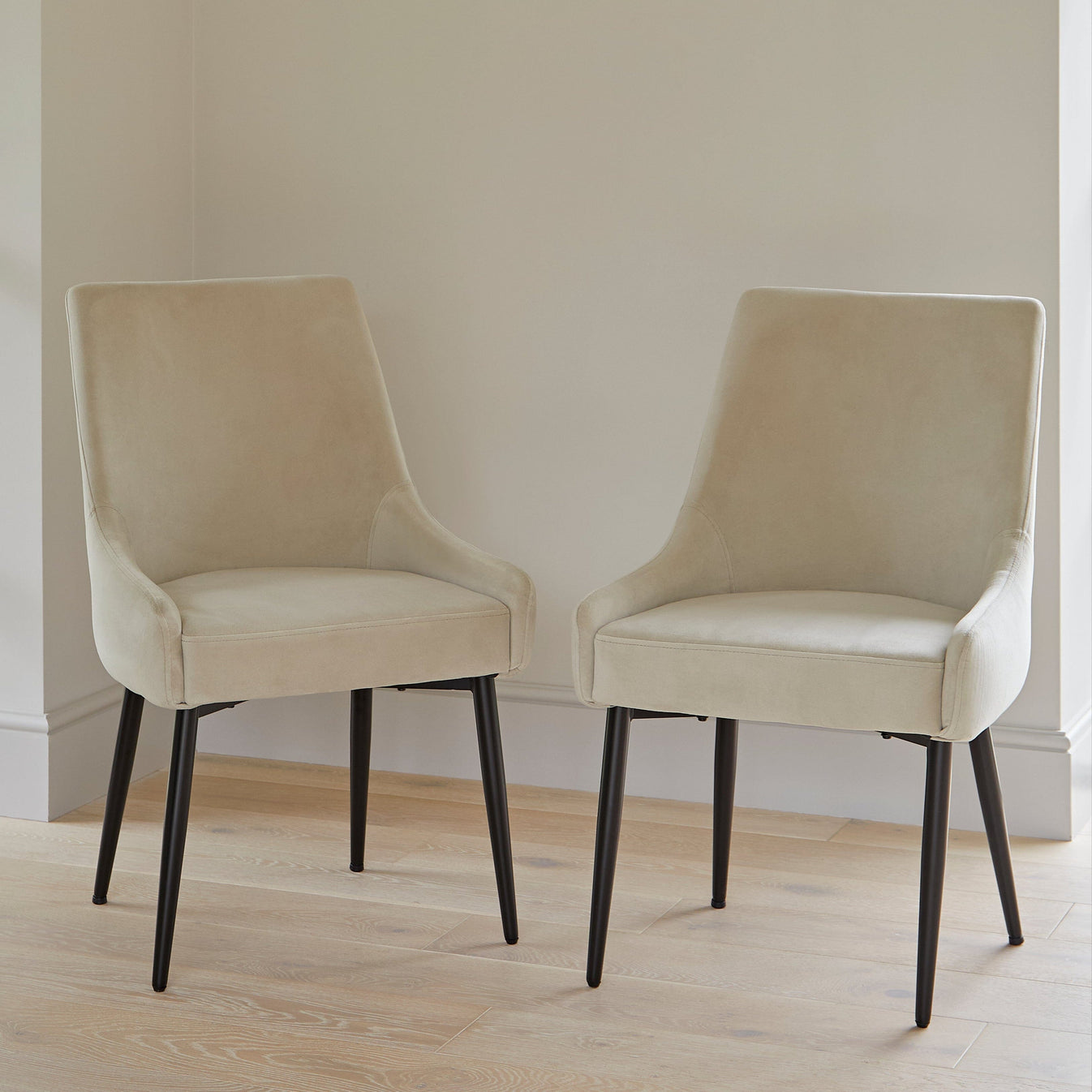 Maeve Clay Dining Chairs with Black Legs - Set Of 2 - Laura James