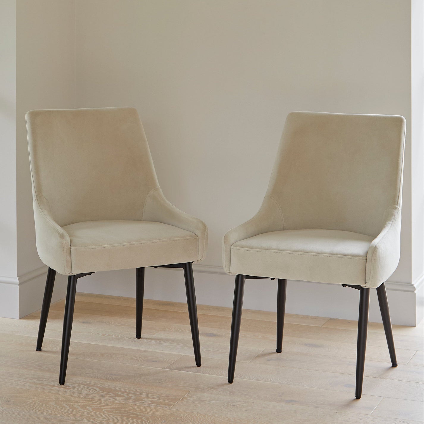 Maeve Clay Dining Chairs with Black Legs - Set Of 2 - Laura James