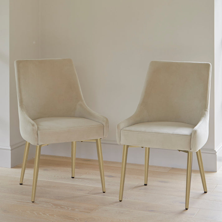 Maeve Clay Dining Chairs with Gold Legs - Set Of 2 - Laura James