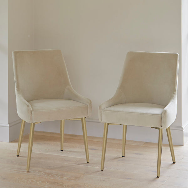 Maeve Clay Dining Chairs with Gold Legs - Set Of 2 - Laura James