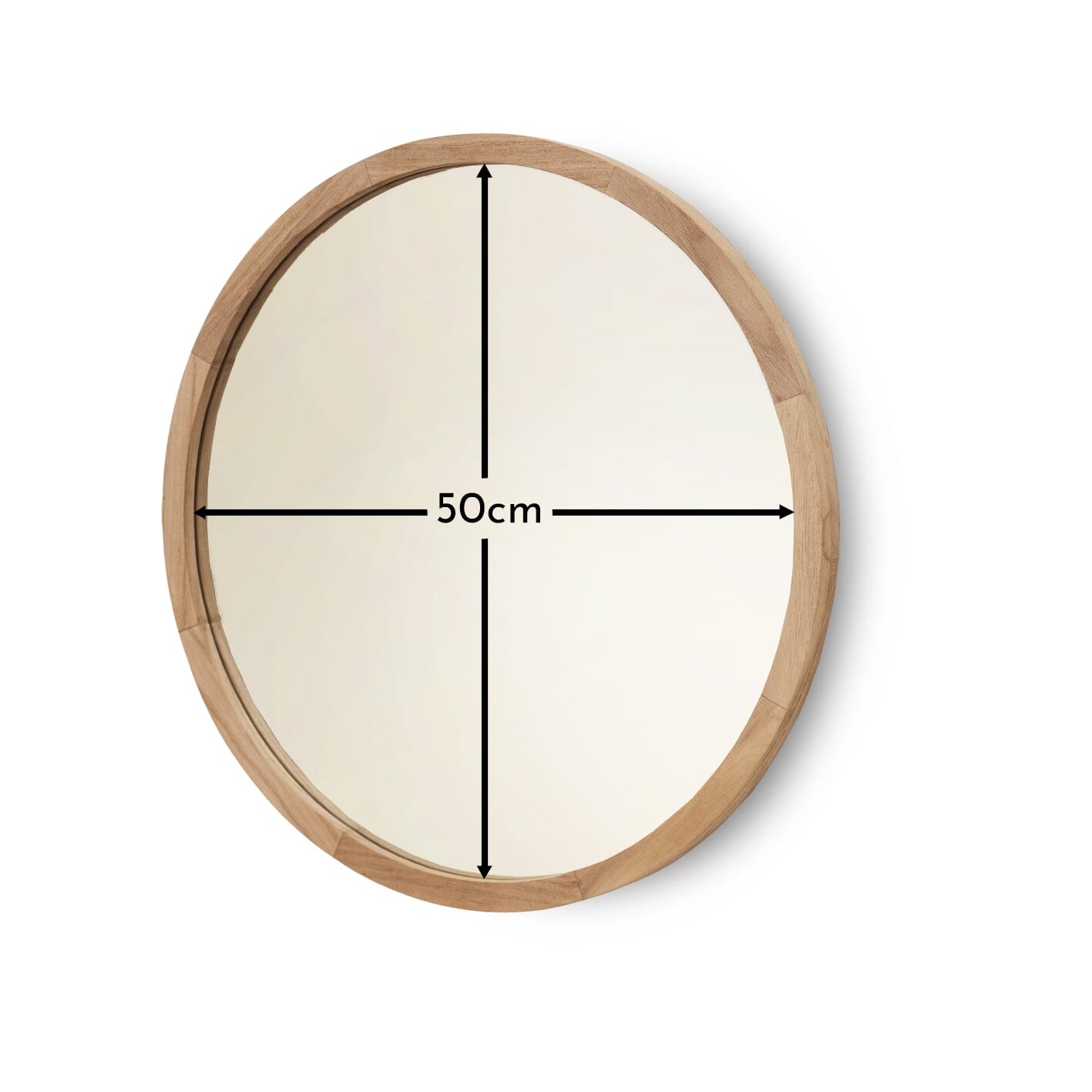 Marbury 50cm Round Wooden Mirror - Natural – Laura James