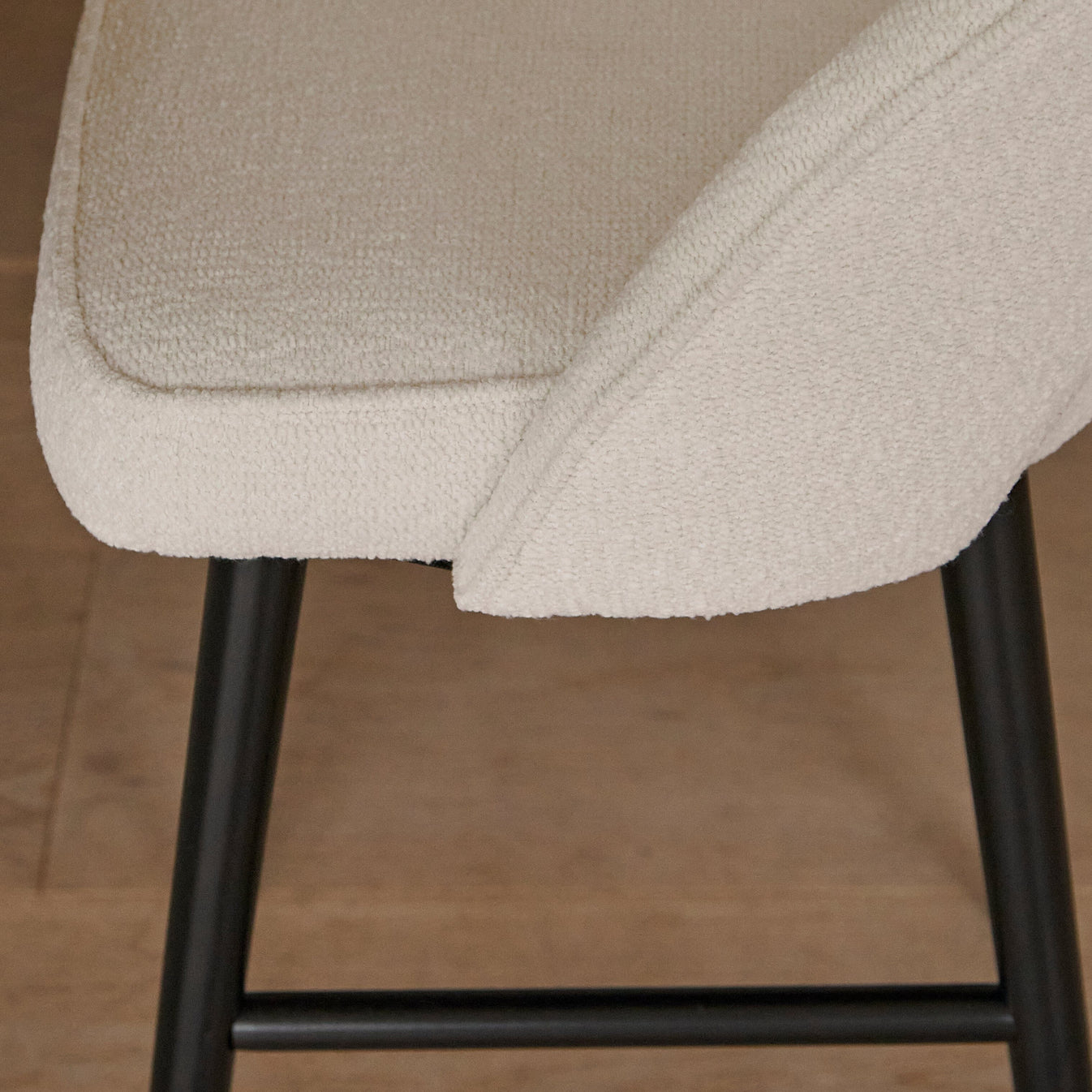 Marilyn Bar Stools - Boucle with Black Legs - Laura James