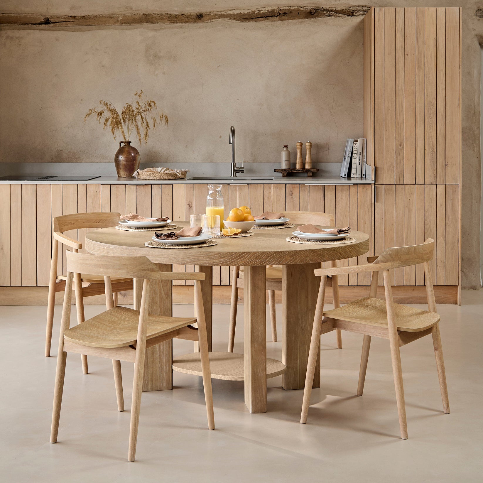 Marlon Whitewash Oak Oval Dining Table Set 4 Carter Whitewash Oak ...