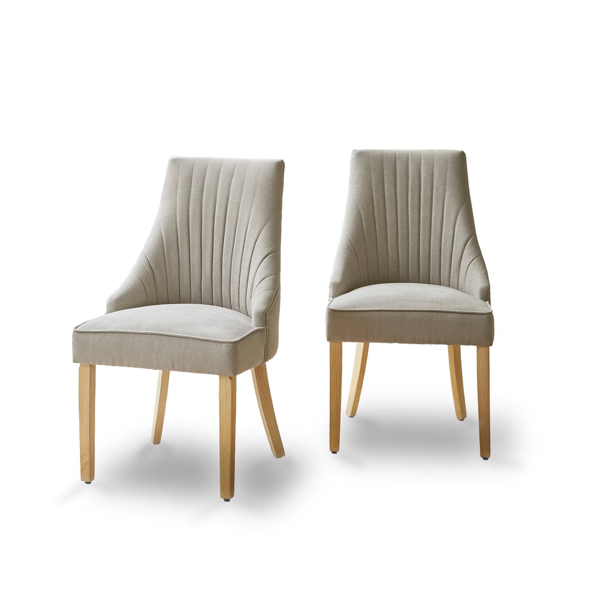 Nadine Dining Chairs - Set Of 2 - Soft Beige with Whitewash legs ...