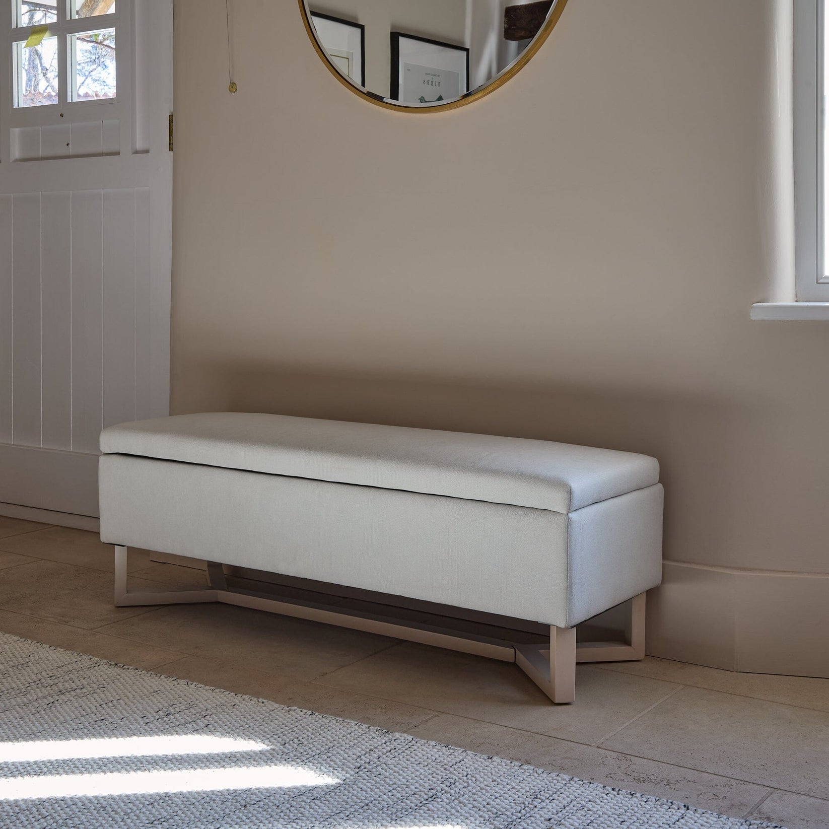 Norah Storage Ottoman - Ivory – Laura James