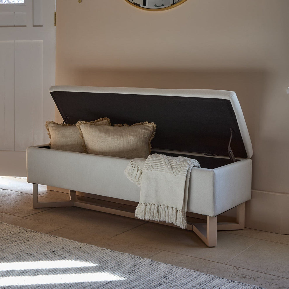 Norah Storage Ottoman - Ivory - Laura James