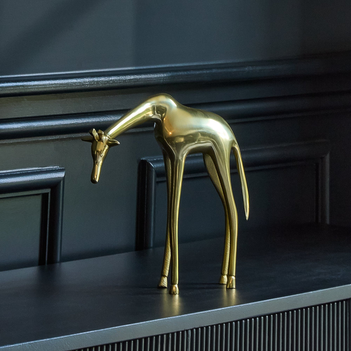 Nakuru Gold Resting Metal Giraffe Ornament - Laura James