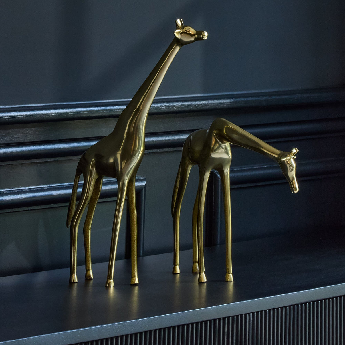 Nakuru Gold Resting Metal Giraffe Ornament - Laura James