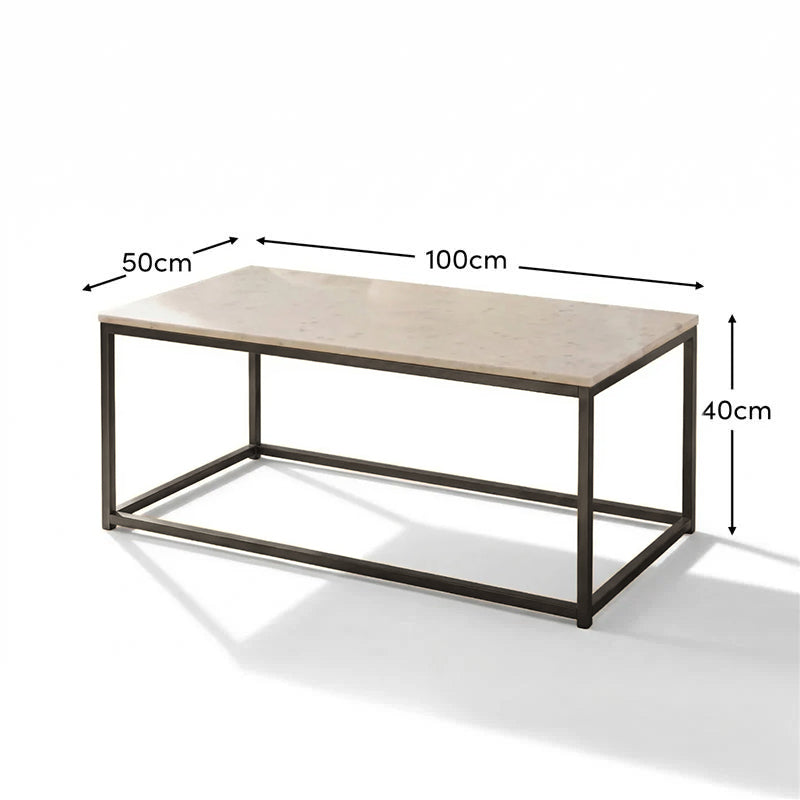 Nara White Marble Coffee Table - Black Frame – Laura James