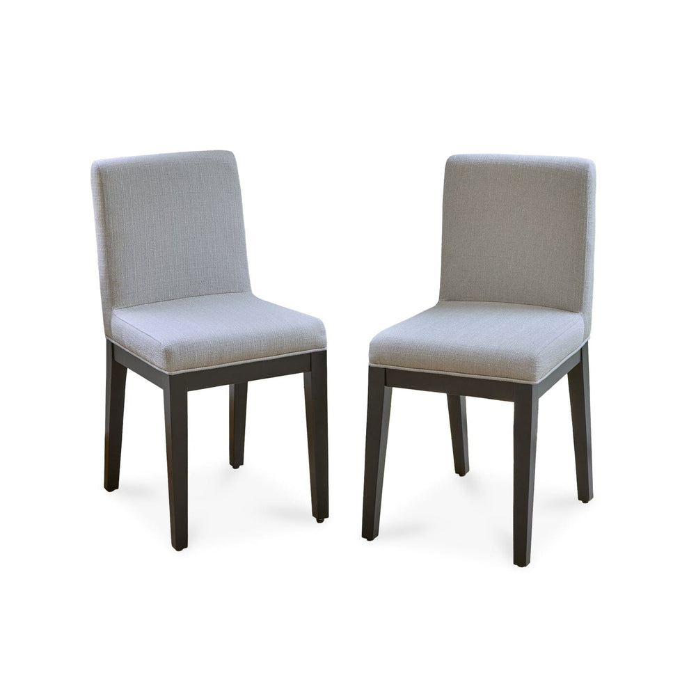 Outlet - Nolan Fawn Linen Dining Chairs - Set of 2 - Black Oak Legs ...
