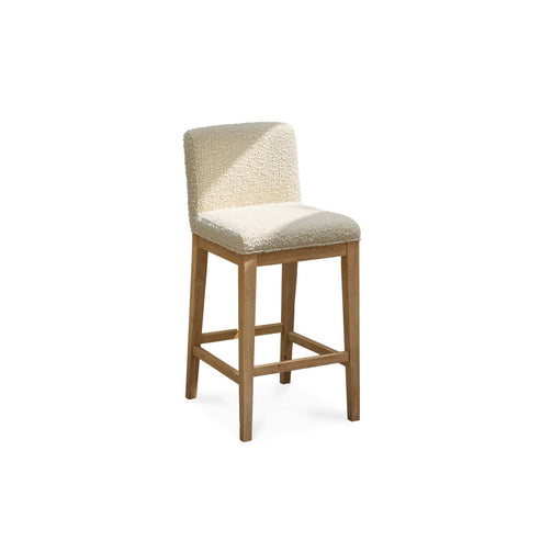 Outlet - Nolan Boucle Bar Stool - Whitewash Oak Legs – Laura James