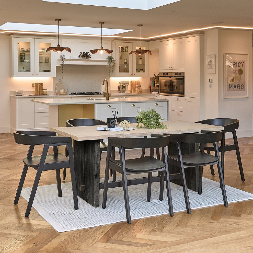 Priya Whitewash Wood Rectangular Dining Table - Laura James