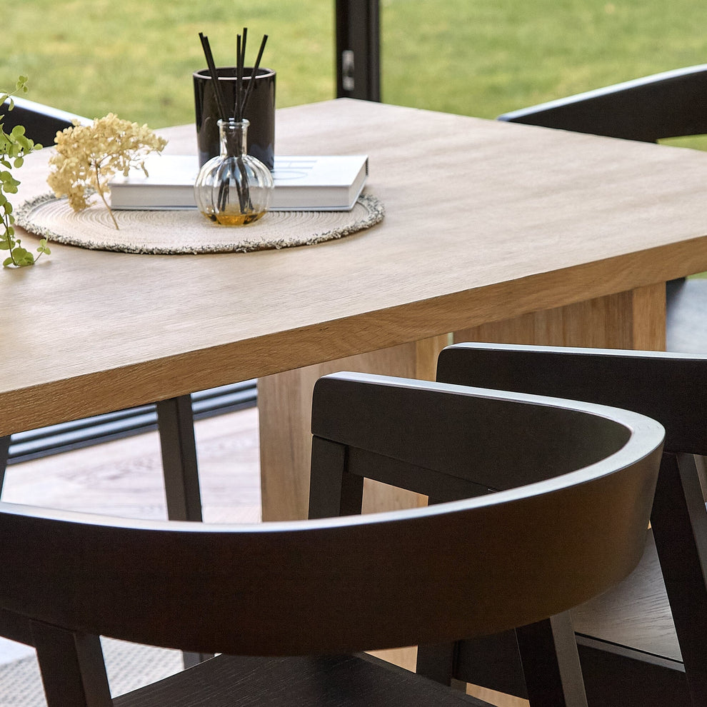 Priya Whitewash Oak Rectangular Dining Table – Laura James