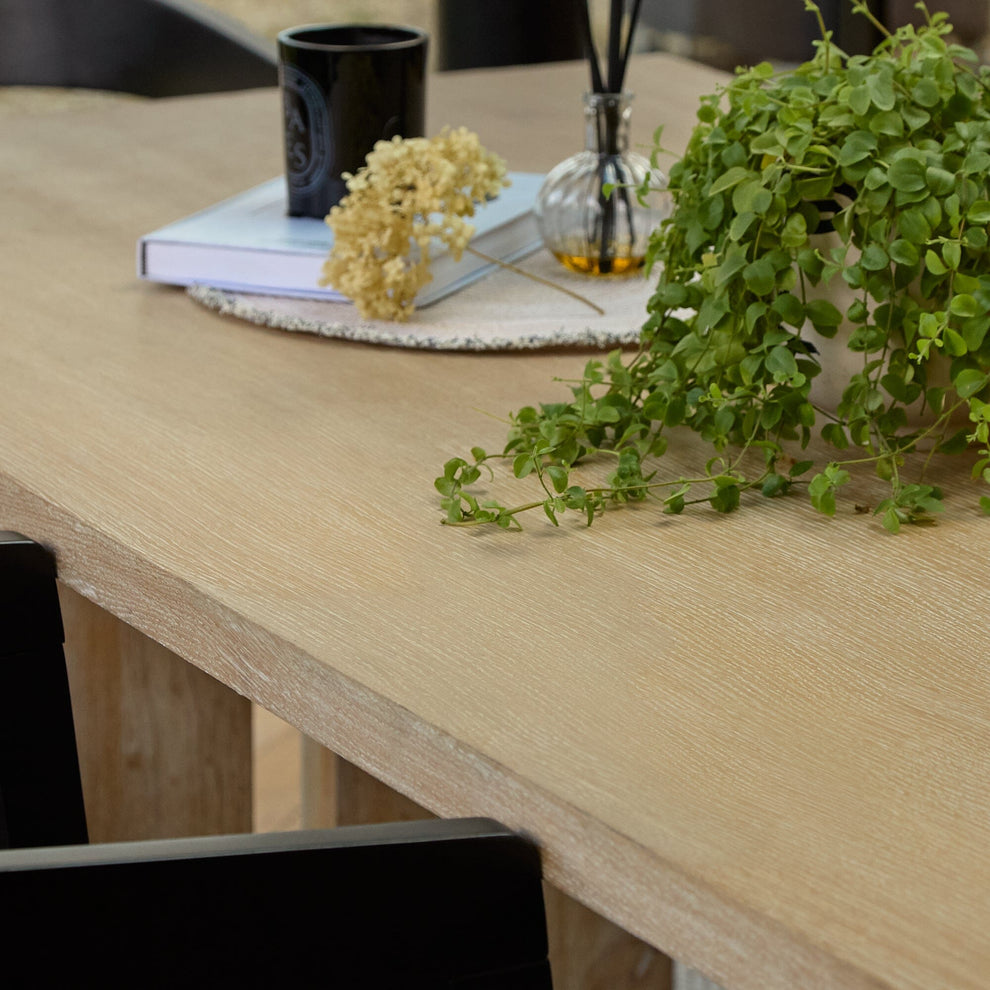 Priya Whitewash Oak Rectangular Dining Table – Laura James