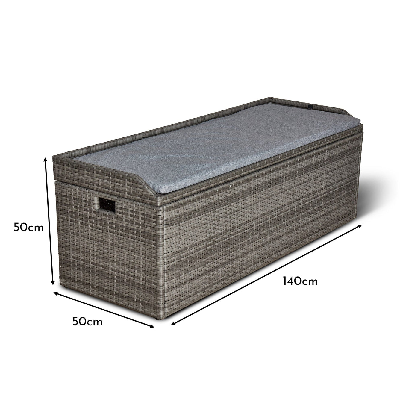 Rattan Natural Brown Polywood Storage Bench - Laura James
