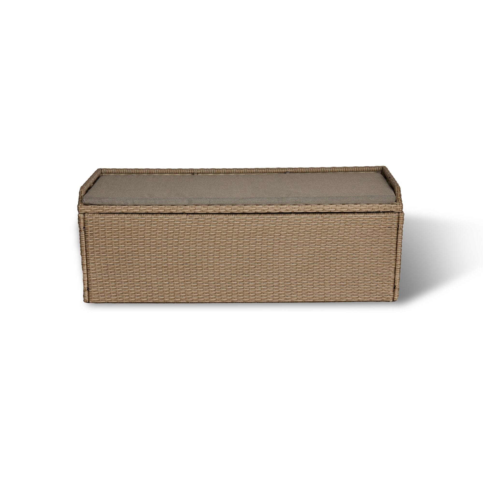 Rattan Grey Polywood Storage Bench - Laura James