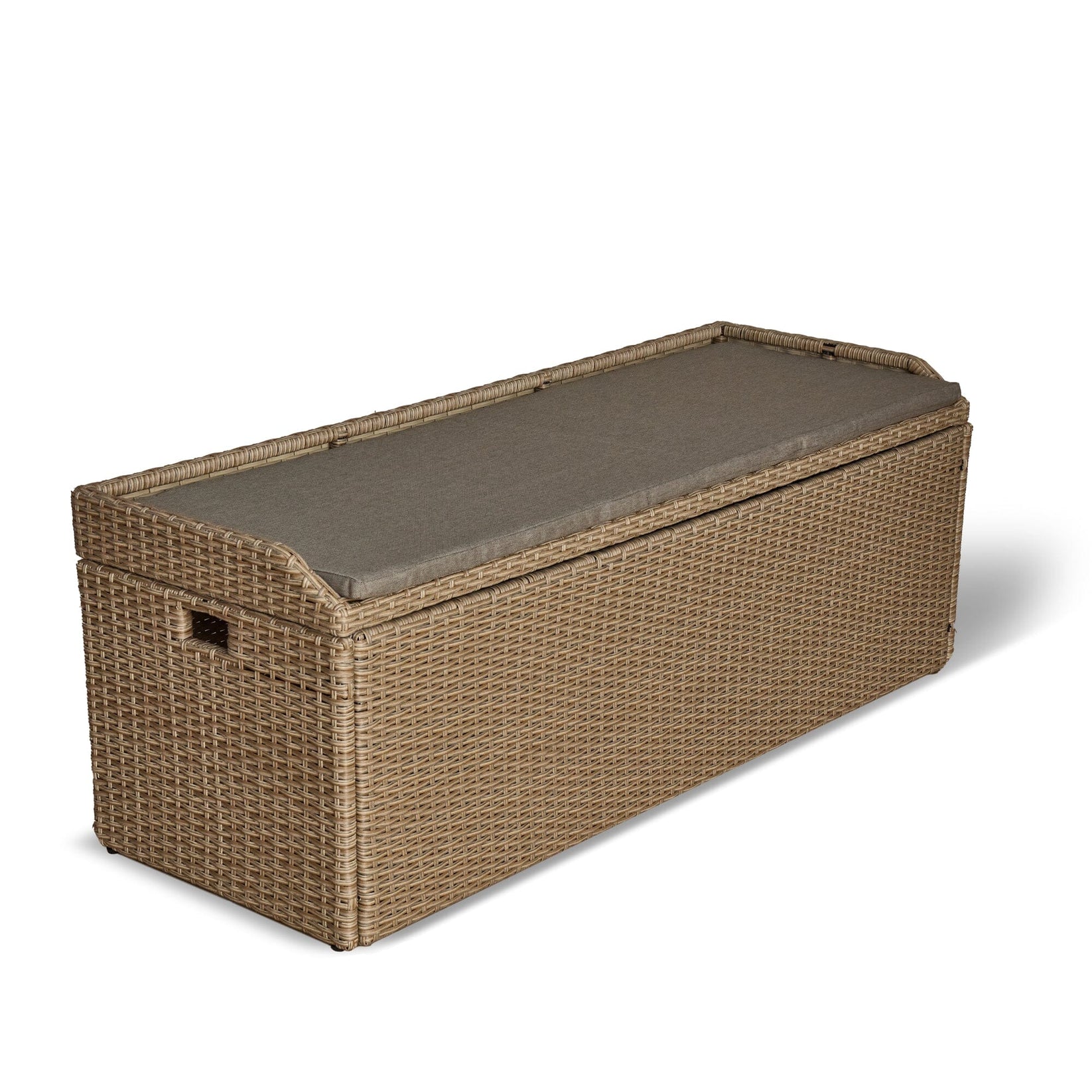 Rattan Grey Polywood Storage Bench - Laura James