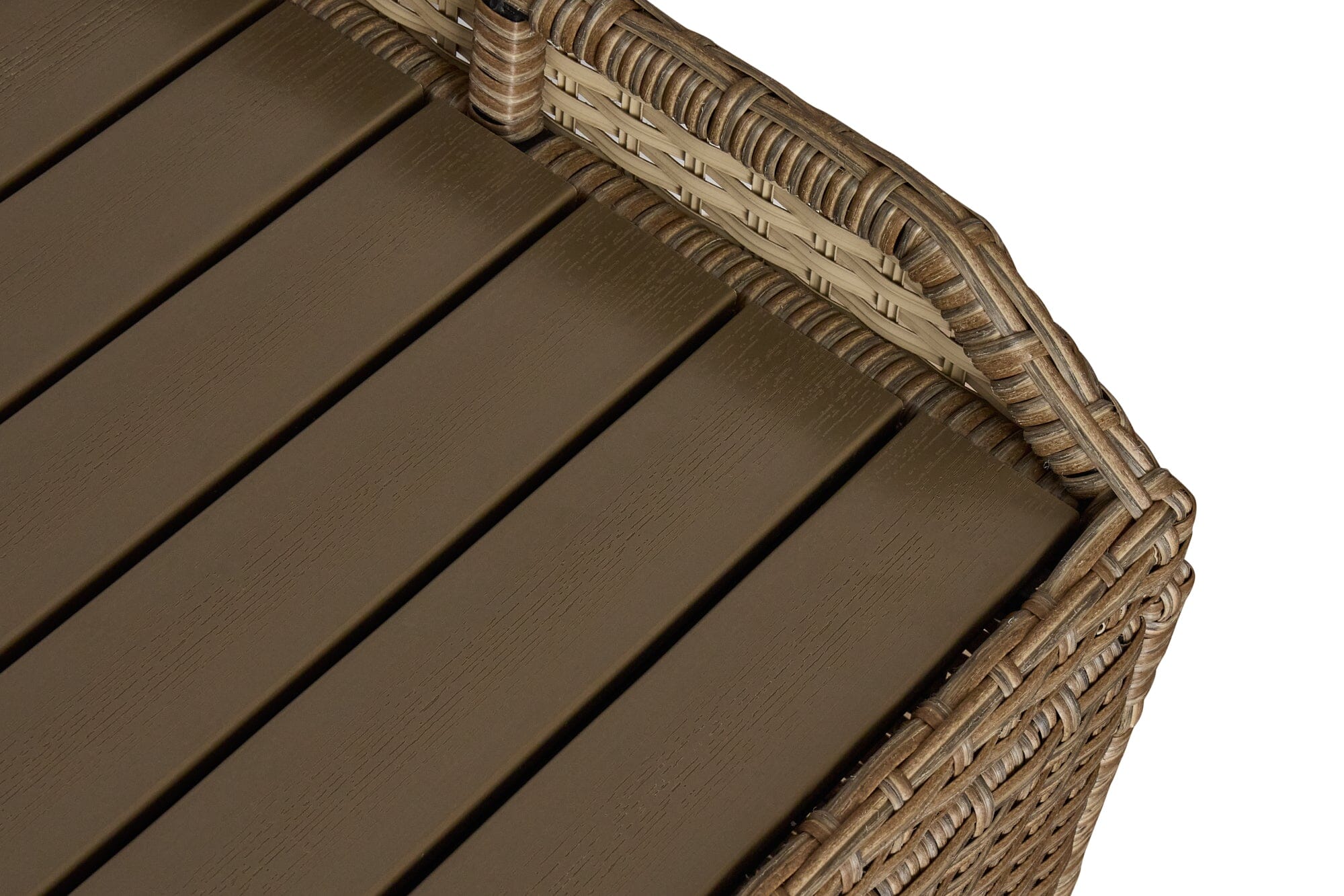 Rattan Grey Polywood Storage Bench - Laura James