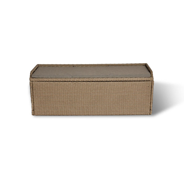 Rattan Grey Polywood Storage Bench - Laura James