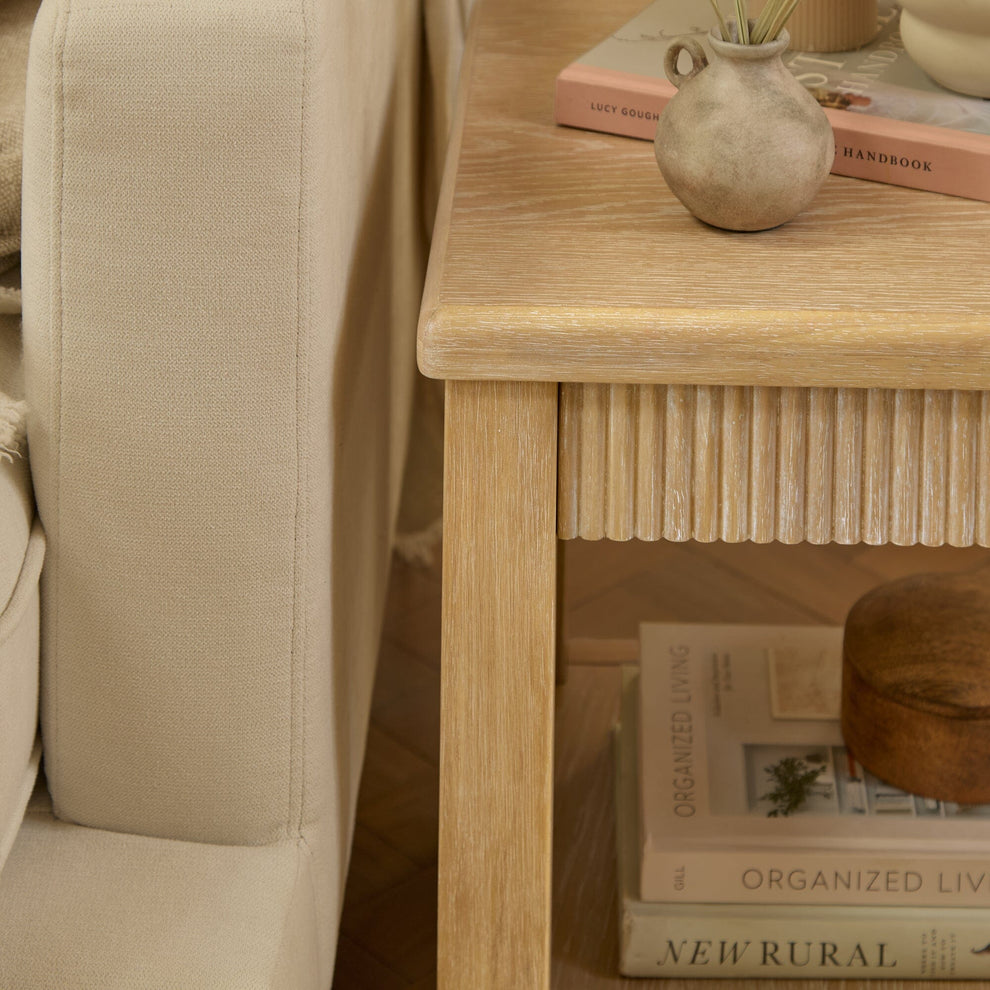 Raleigh 45cm Side Table - Whitewash Oak - Laura James