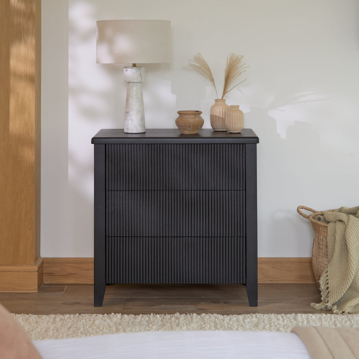Raleigh 3 Drawer Chest of Drawers - Black – Laura James