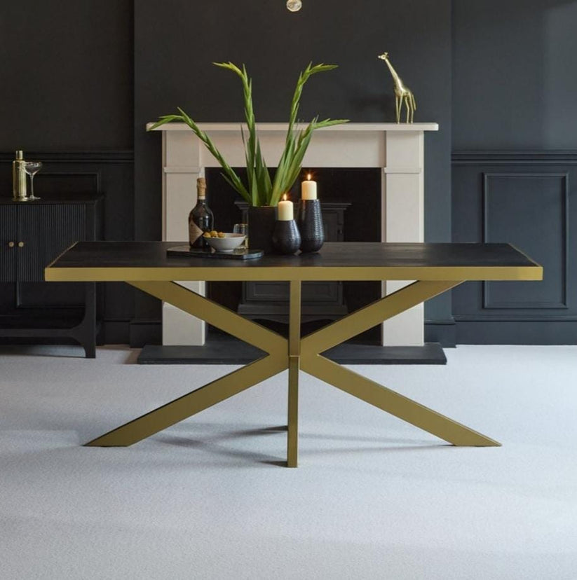 Rayna Rectangular Dining Table - Jet Black - Laura James