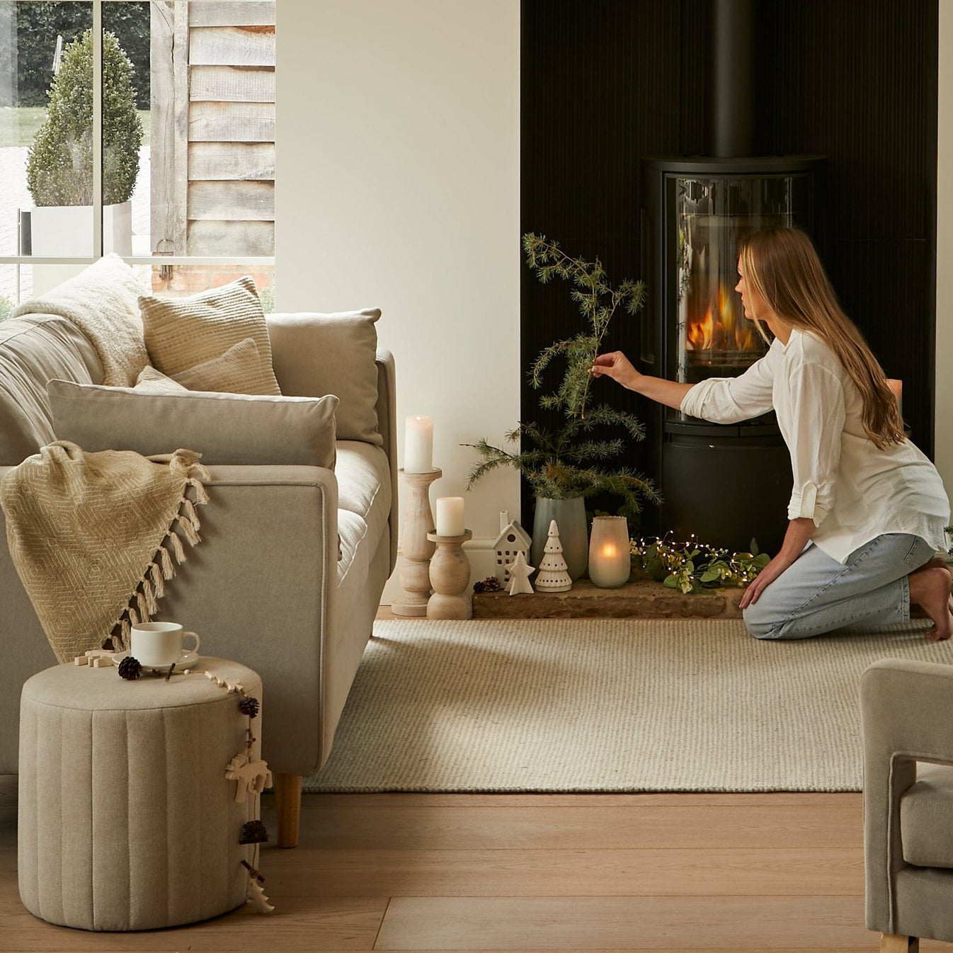 Penelope Sand Drum Stool - Laura James