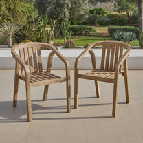Shiro Wooden Garden Chair - Set of 2 – Laura James