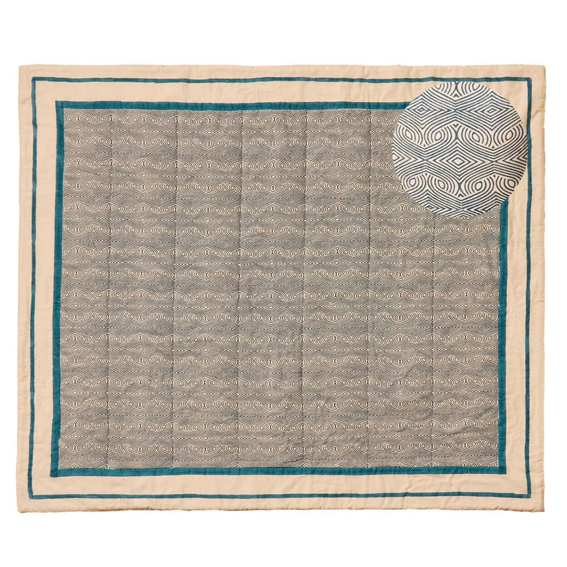 Somersby Teal Bed Spread - Laura James
